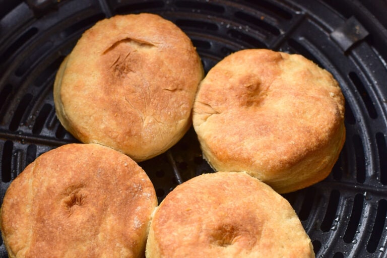 Air Fryer Biscuits In 9 Minutes | Buttery, Flaky, And 3 Ingredients