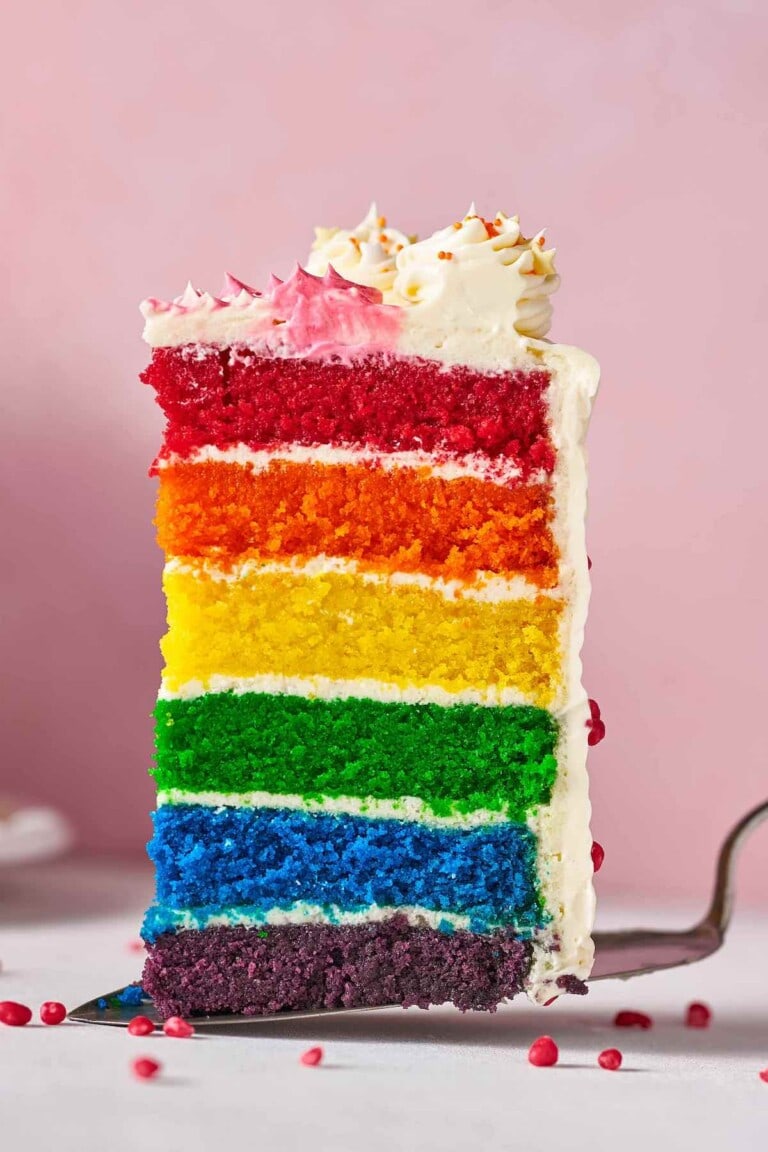 Rainbow Cake {No Eggs Or Milk!} - The Big Man's World