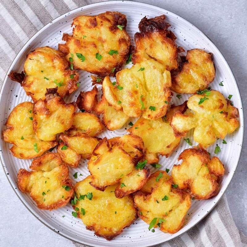 Air Fryer Smashed Potatoes {Truly Crispy} - The Big Man's World