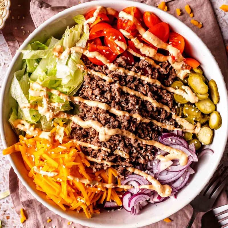 Big Mac Salad {Cheeseburger In A Bowl} - The Big Man's World