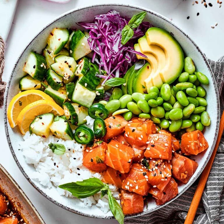 10-Minute Salmon Poke Bowl Recipe - The Big Man's World