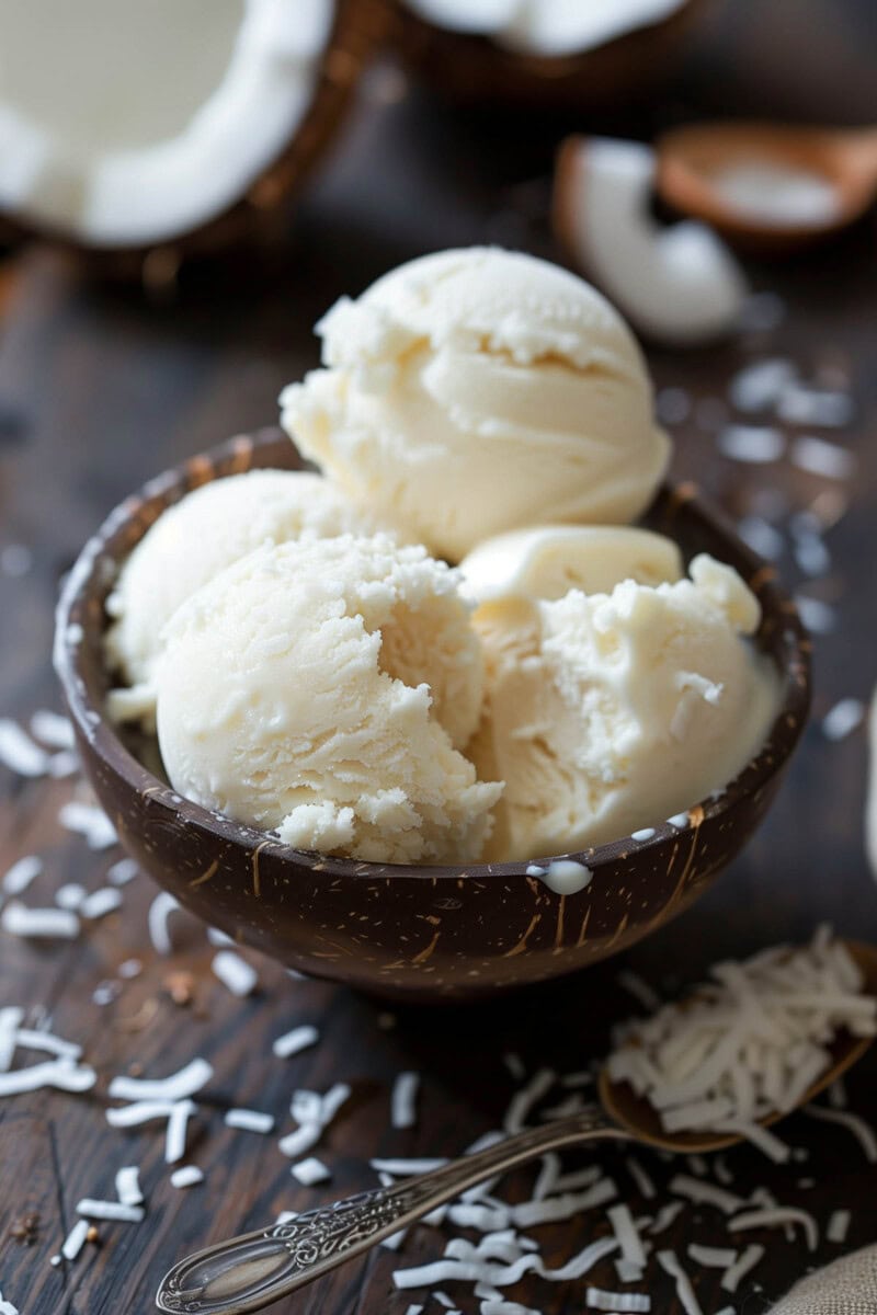 3-Ingredient Coconut Ice Cream {no dairy} - The Big Man's World