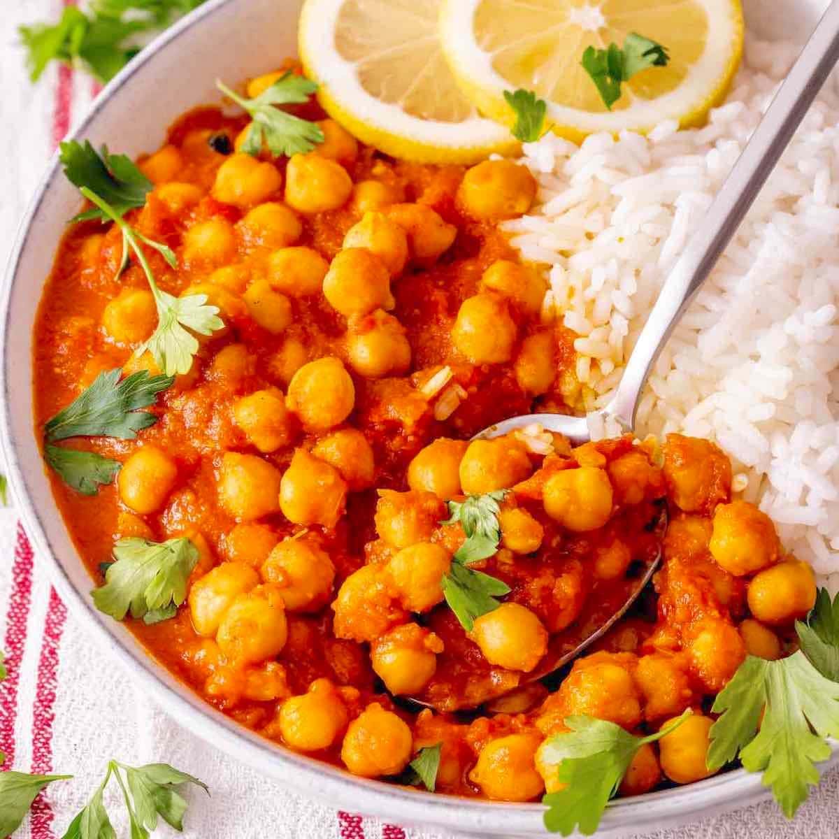 Chana Masala With Rice Chana Masala (Curried Chickpeas)