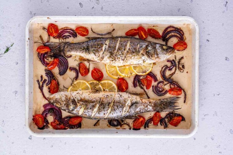 Mediterranean Roasted Branzino Recipe (20 Minutes)