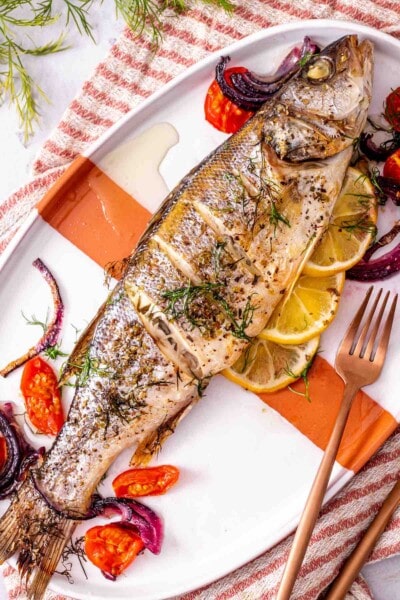 Mediterranean Roasted Branzino Recipe (20 Minutes)