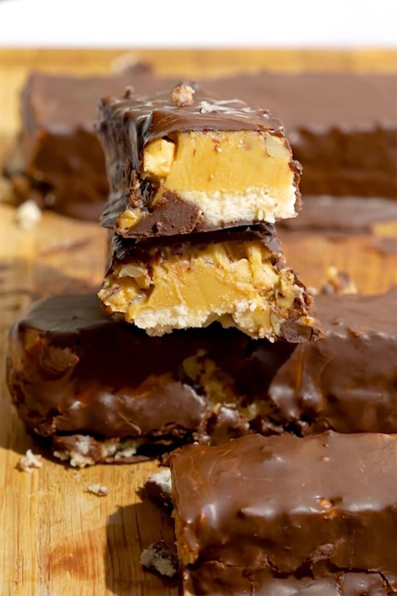 Healthy Snickers (No Bake, Gluten-Free, Keto Option)