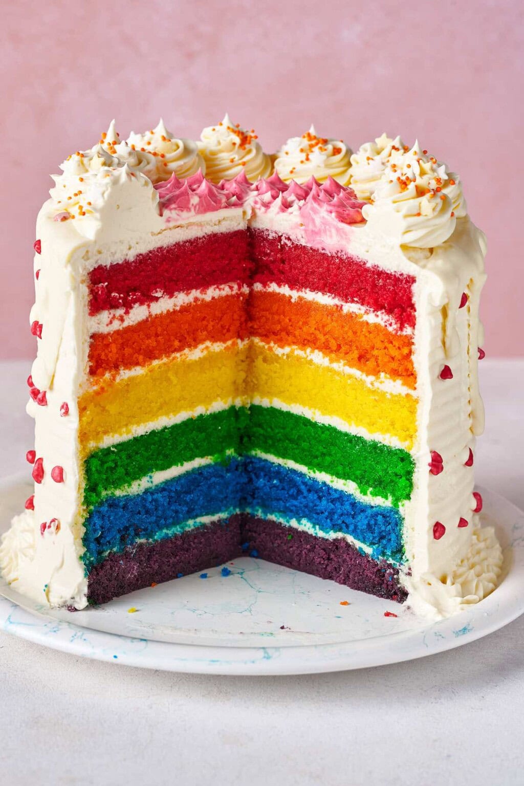 Rainbow Cake Recipe {Pantry Staples Only} - The Big Man's World